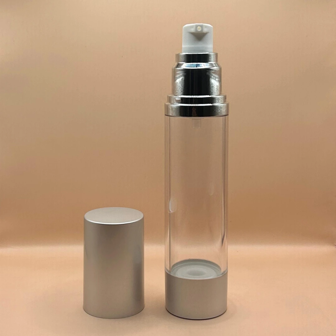 50ML Airless Bottle Matt Silver | Premium Skincare Packaging - SYSPACKPRO