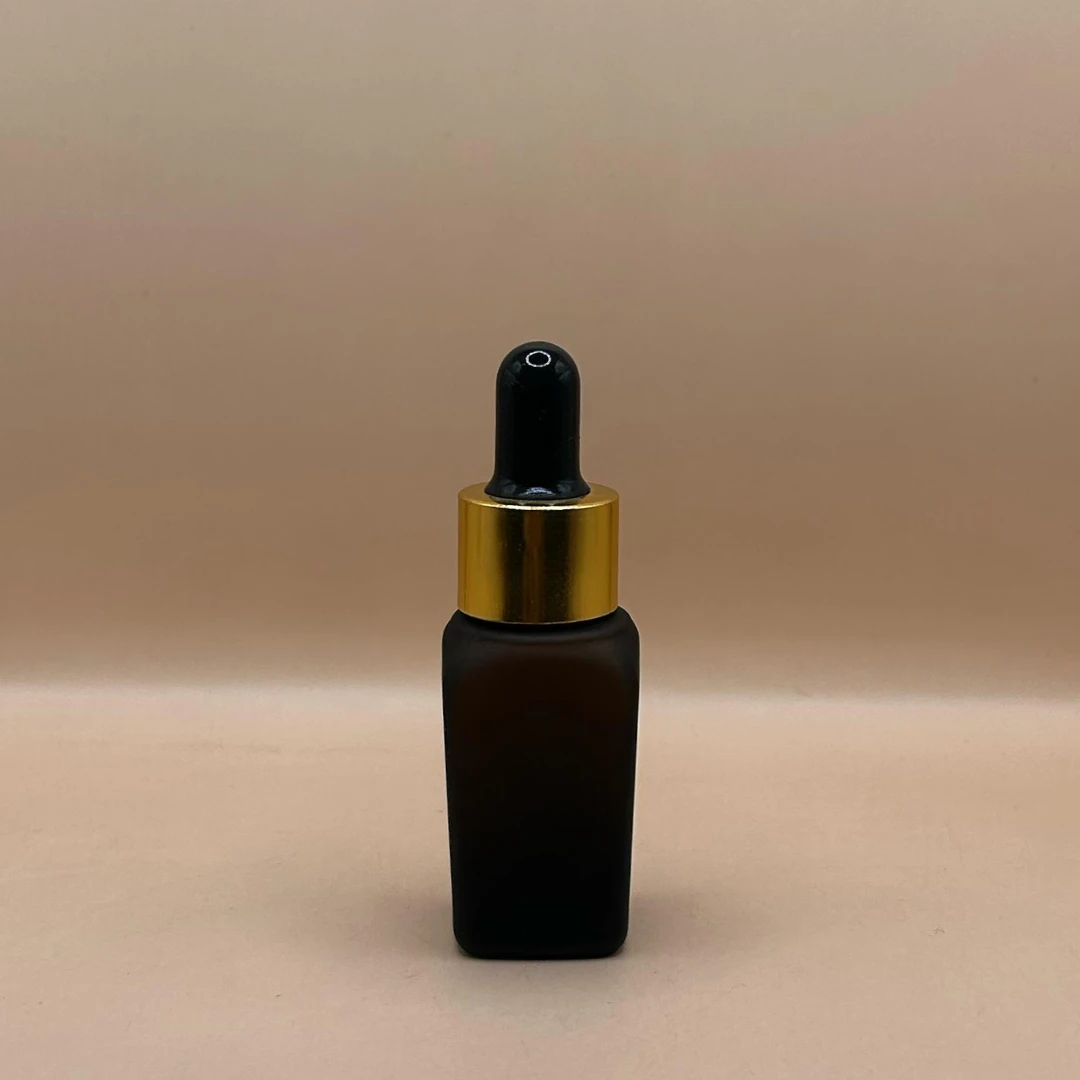 10ML Glass Square Amber Bottle 18MM Dropper | Essential Oil Serum Liquid Bottle - SYSPACKPRO