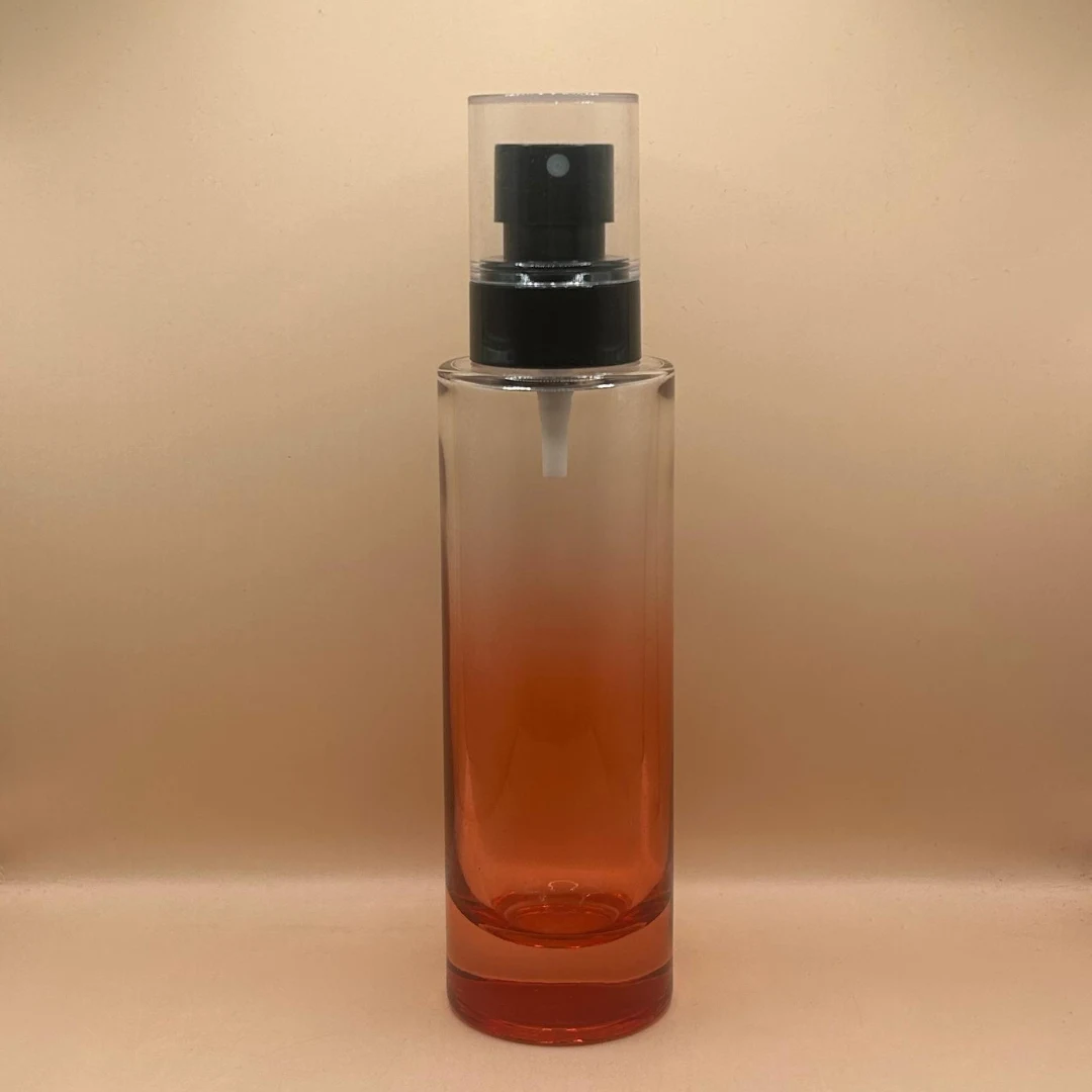 100ML Cylindrical Glass Bottle with 20/410 AS Lotion Pump with Acrylic Cap | Premium Skincare ...