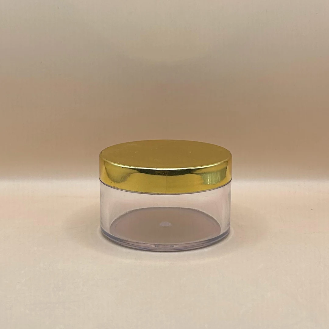 50GM Acrylic Jar Clear With Golden Cap – Premium Cosmetic Packaging for Creams & Balms - SYSPACKPRO