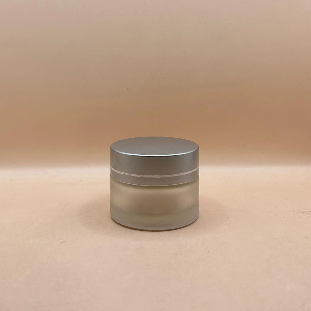 20GM Round Glass Jar Frosted with Diamond Cut Cap - Premium Skincare Packaging - SYSPACKPRO